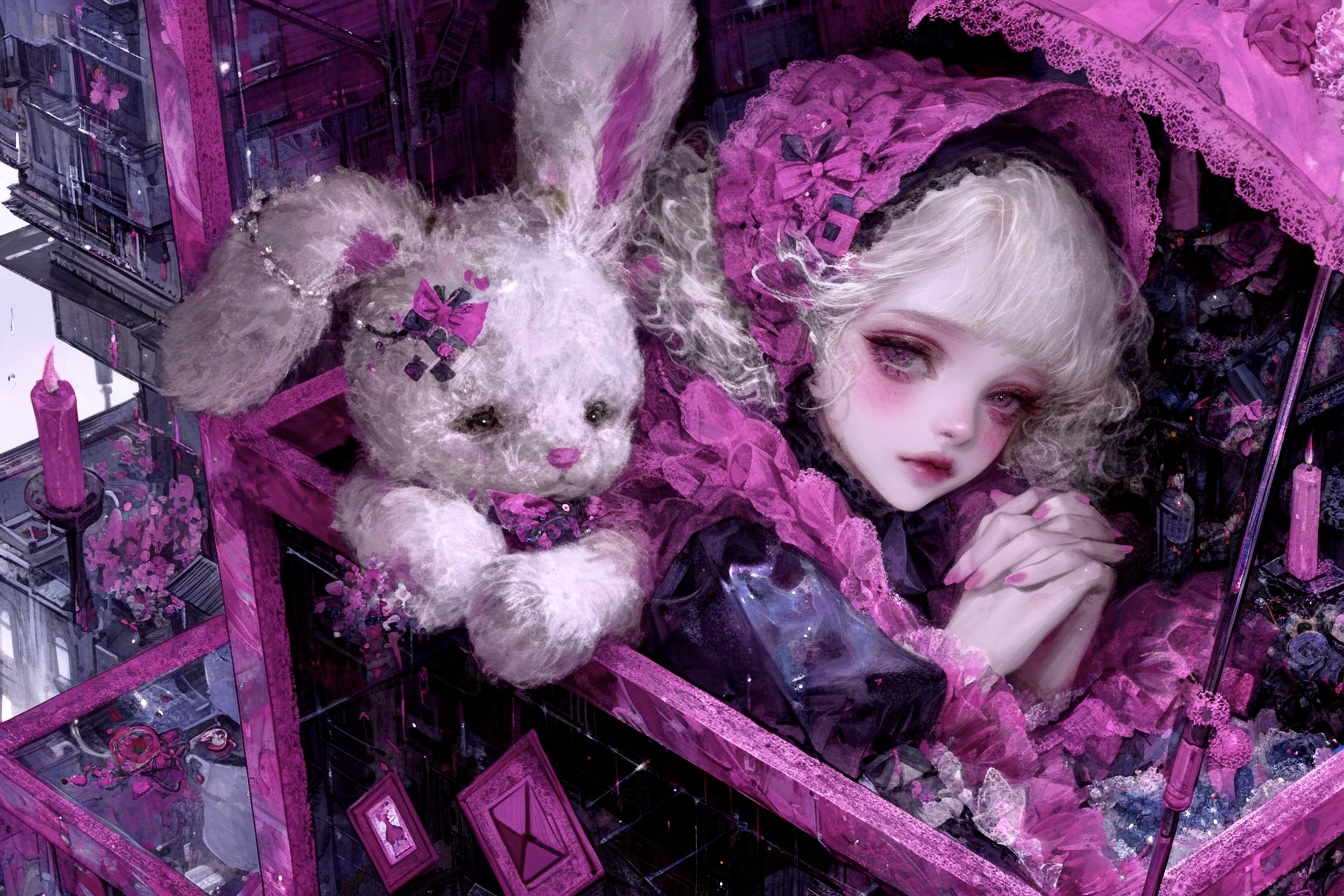 🖤BLACKPINK🐰Gothic Dolly Rabbit Girl🩷 | Lavender Hamcat